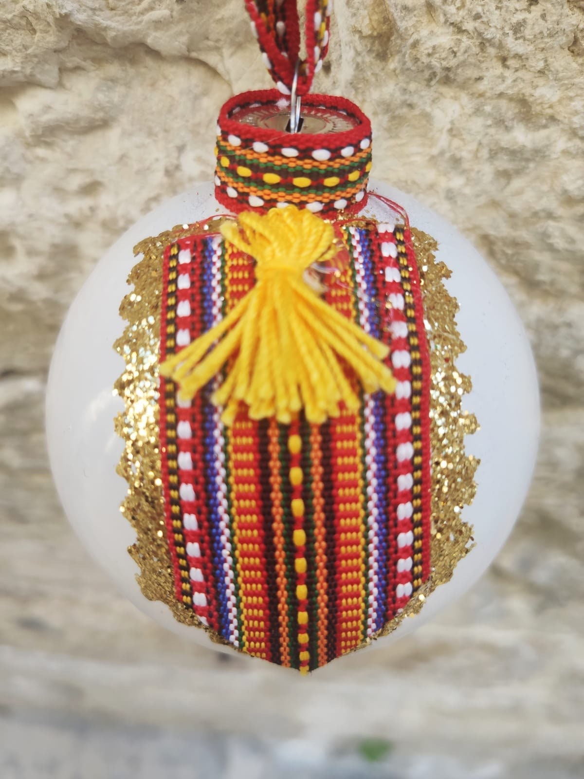 Traditional Croatian Handmade Glass Christmas Tree Ornament Bauble With ...