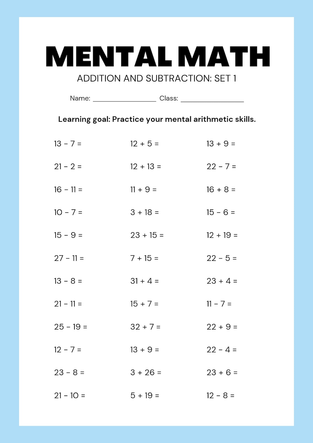Addition Subtraction Worksheets for Level 2 - Etsy