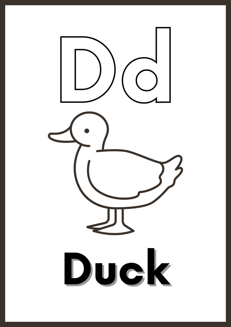 Simple Coloring Alphabet Pages for Kids - Etsy