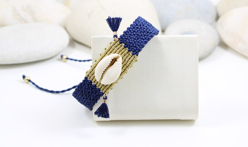 Macrame Shell Bracelet for Women Cowrie Shell Bracelet - Etsy