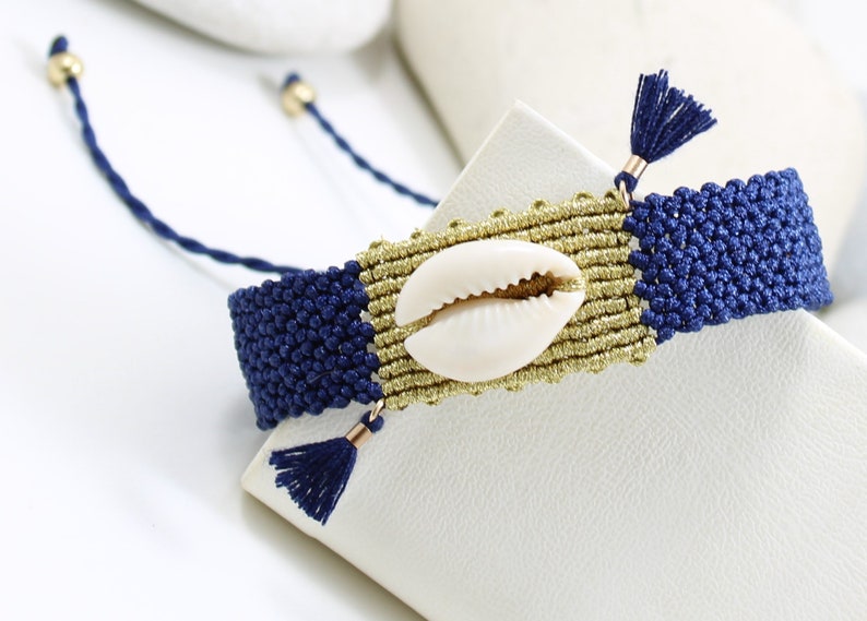 Macrame Shell Bracelet for Women Cowrie Shell Bracelet - Etsy