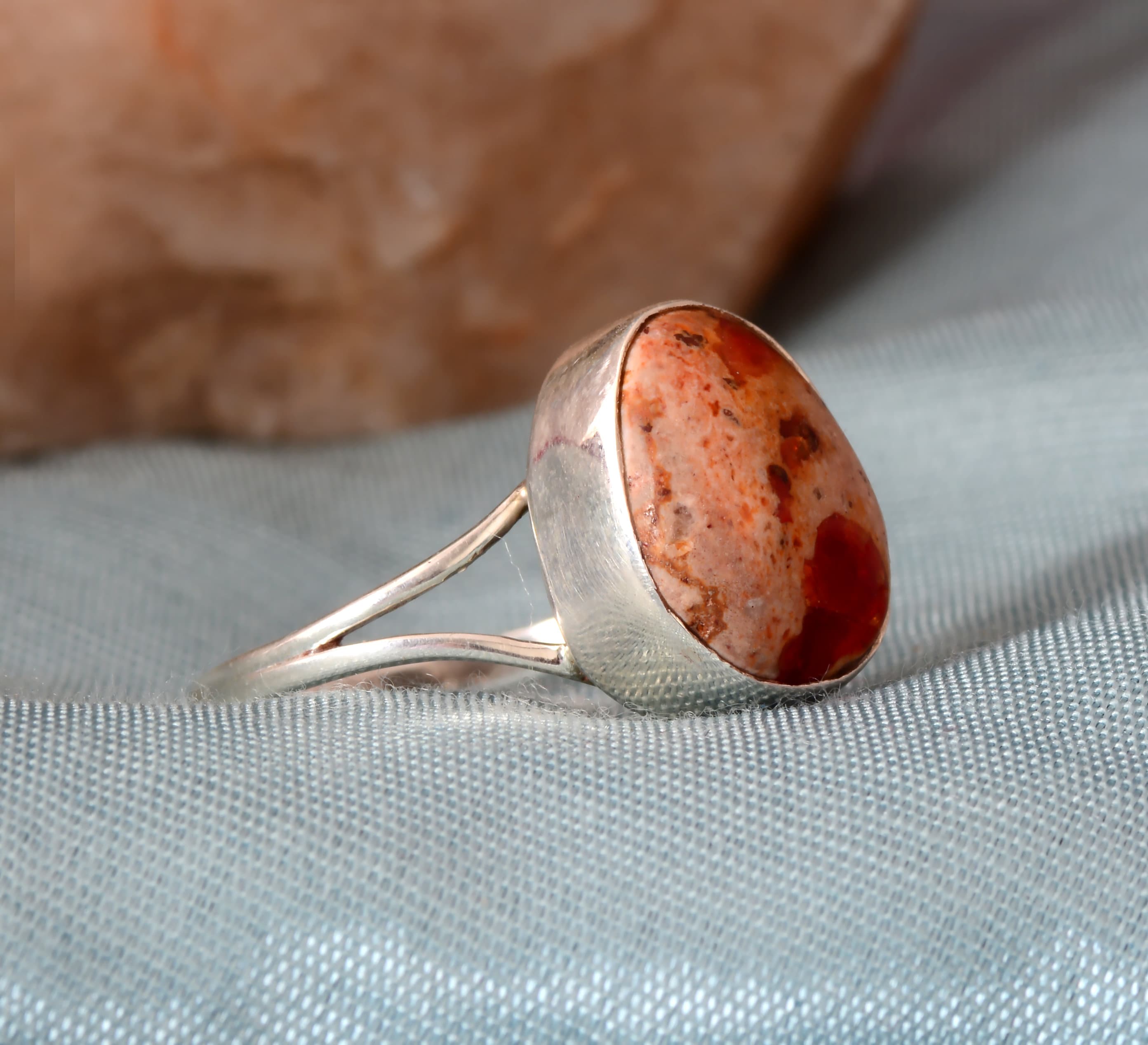 Natural Mexican Fire Opal 925 Sterling Silver Statement Ring, Handmade Silver Ring, Opel Ring ...