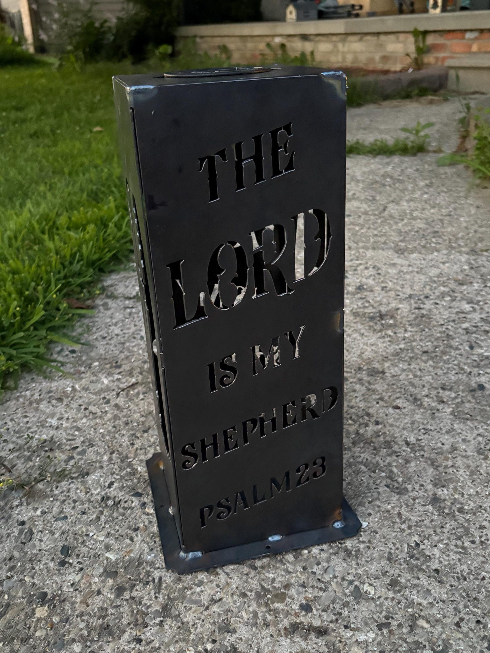 Rustic Metal Solar Luminary | Solar Lantern | Garden Decor | Campsite ...