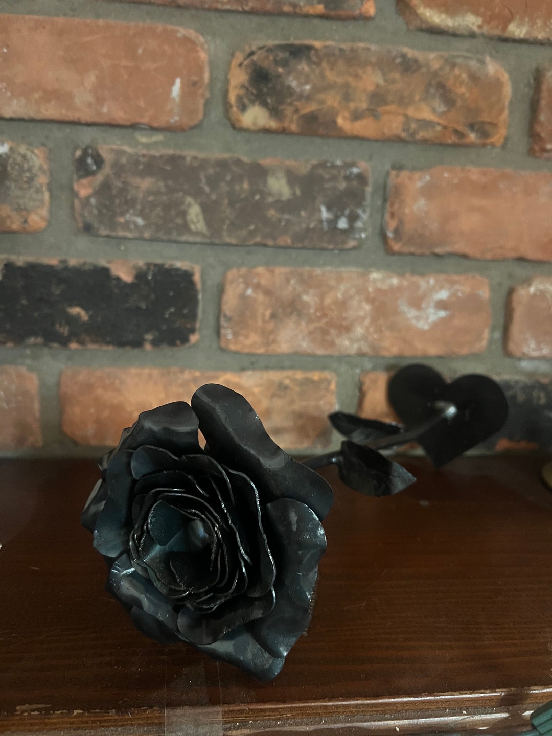 Metal Rose Handmade Steel Rose Metal Art Mantle Decor Nature Sculpture ...