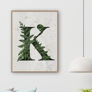 Printable Letter k Decorated With Ferns Nursery | Etsy