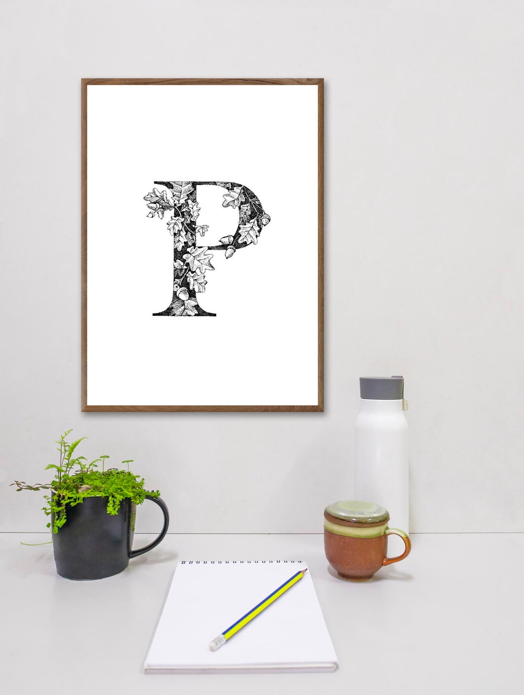 Printable Letter "p", Nursery Wall Art Print, Initial Printable Art ...