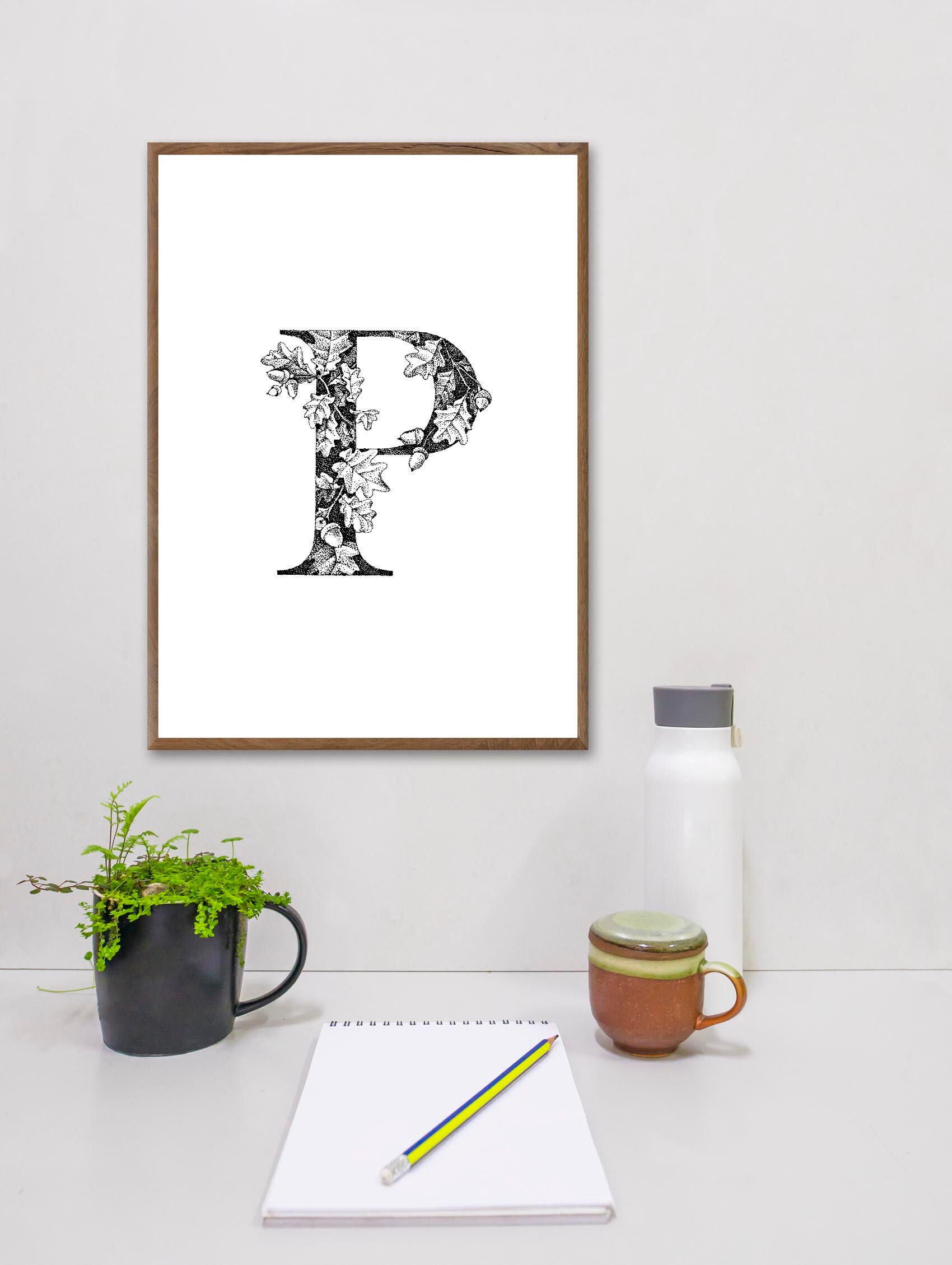 Printable Letter "p", Nursery Wall Art Print, Initial Printable Art ...