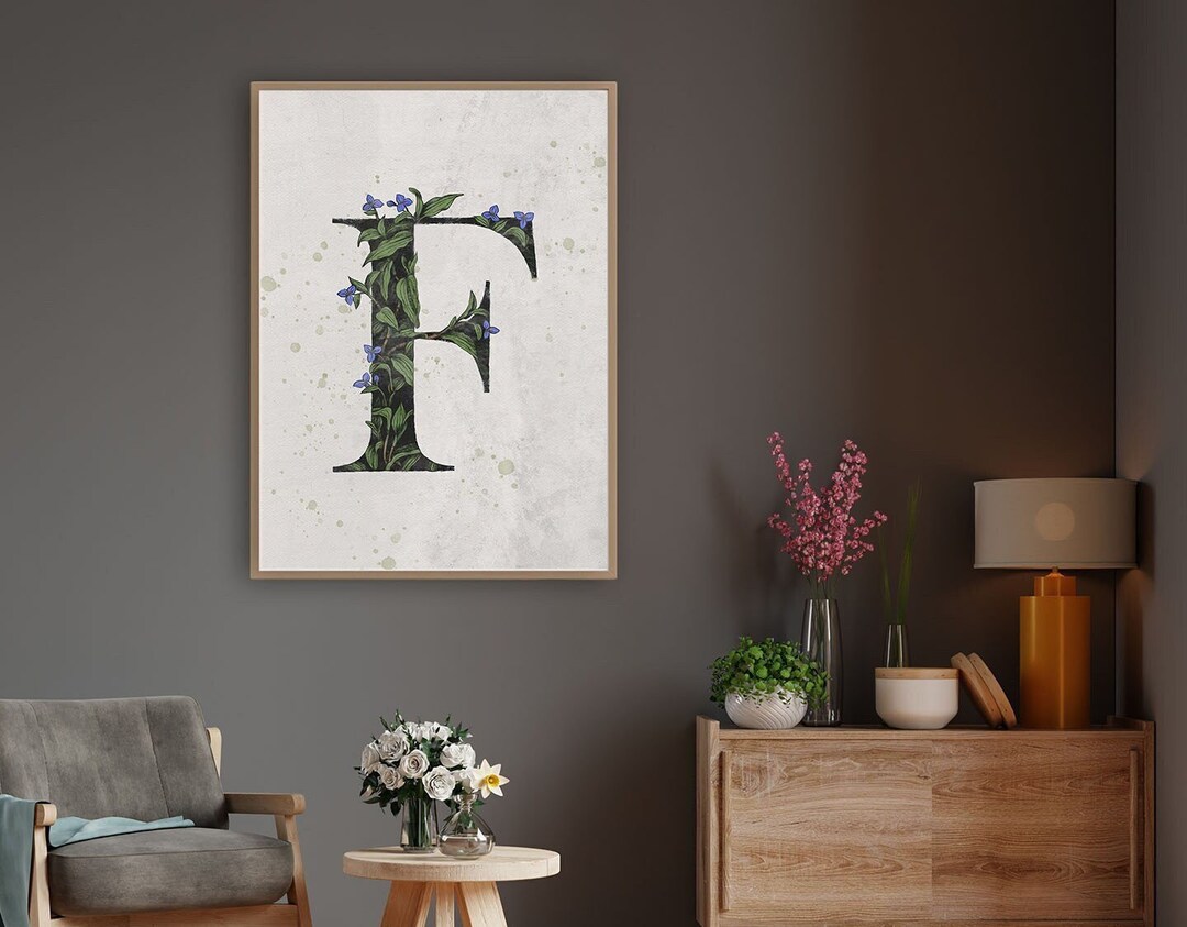 Printable LETTER 'F' Wall Art | Nursery Wall Decor | Letter F Initial ...