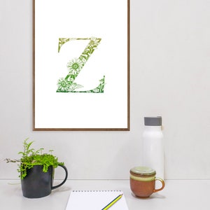 Printable Letter "z", Nursery Wall Art Print, Print Letter Z Initial ...