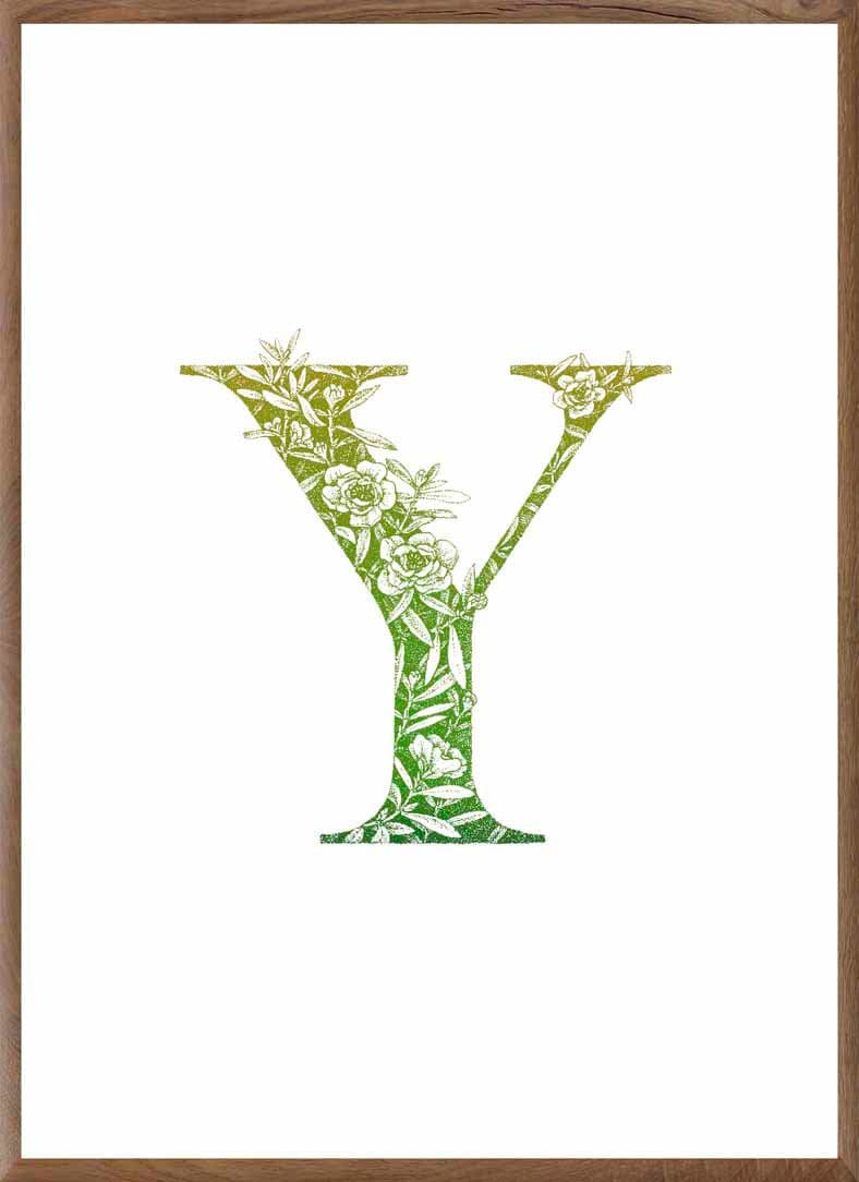 Letter Y Monogram, Printable Letter Y, Nursery Wall Art Print, Print ...