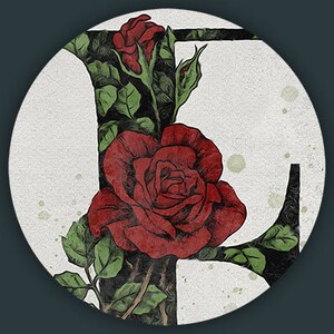 Printable Letter "e" Decorated With Red Roses, Gift for Who's Name ...