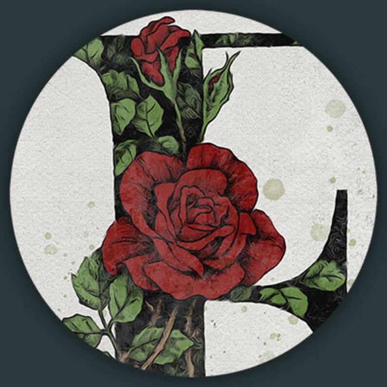 Printable Letter "e" Decorated With Red Roses, Gift for Who's Name ...