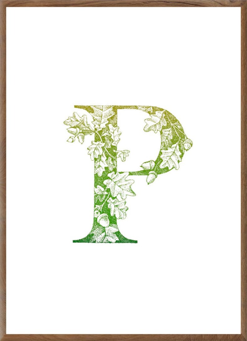 Printable Letter "p", Nursery Wall Art Print, Initial Printable Art ...
