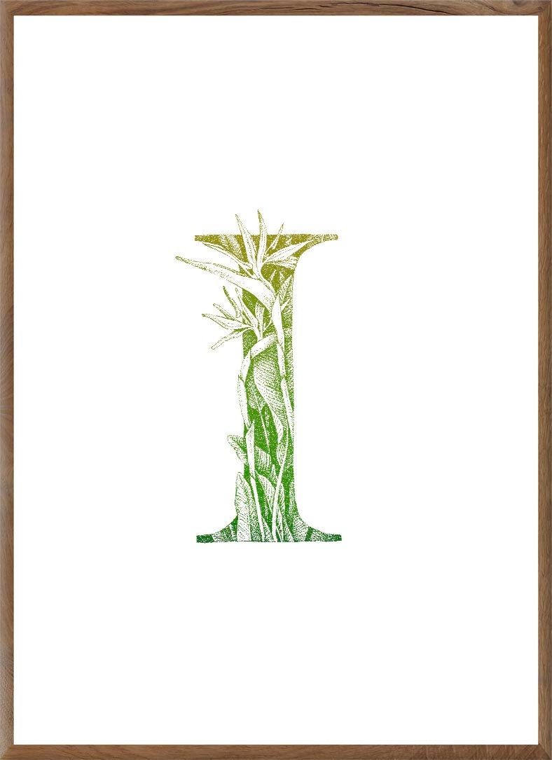 Printable Letter "i", Print Letter I Initial Alphabet Floral Art ...