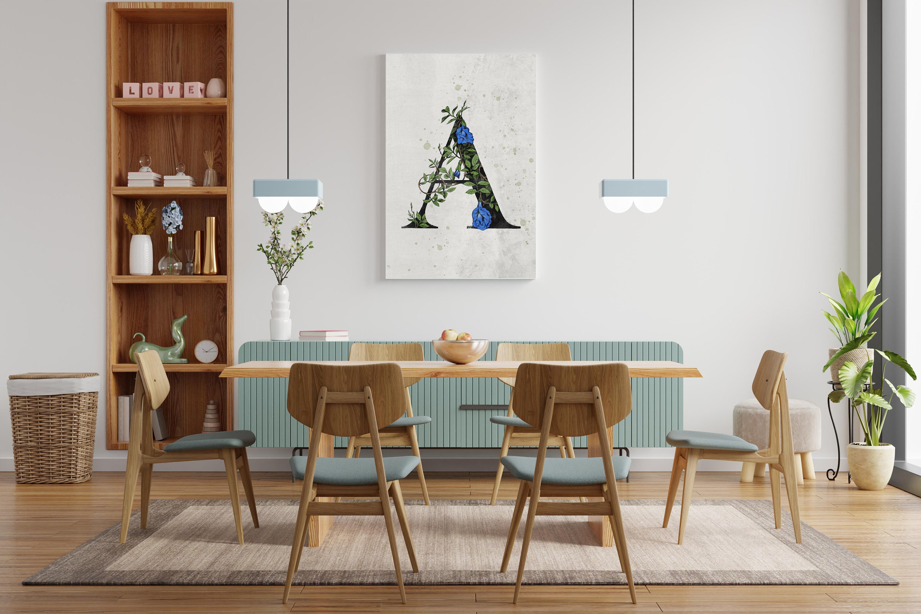 Printable LETTER 'A' Wall Art, Nursery Wall Decor, Letter A Initial ...