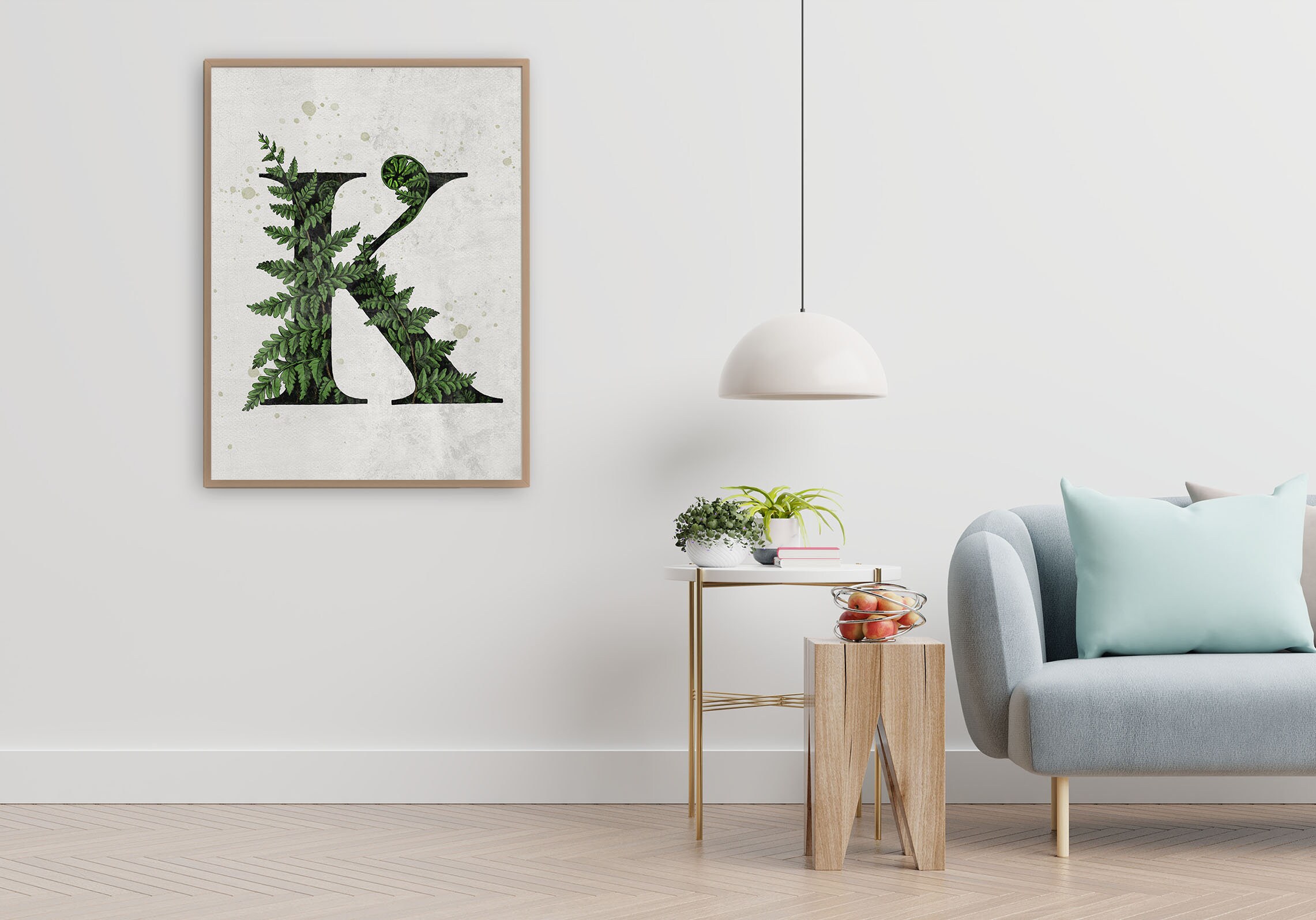 Printable Letter k Decorated With Ferns Nursery - Etsy