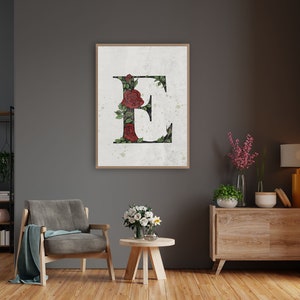 Printable Letter "e" Decorated With Red Roses, Gift for Who's Name ...