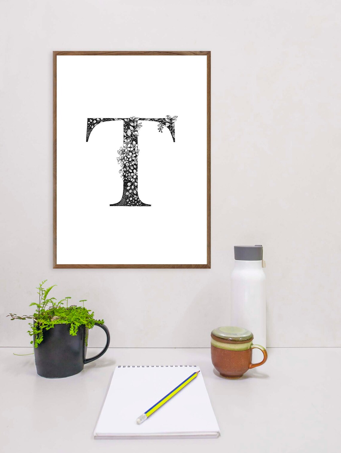 Printable Letter t, Nursery Wall Art Print, Initial Printable Art ...