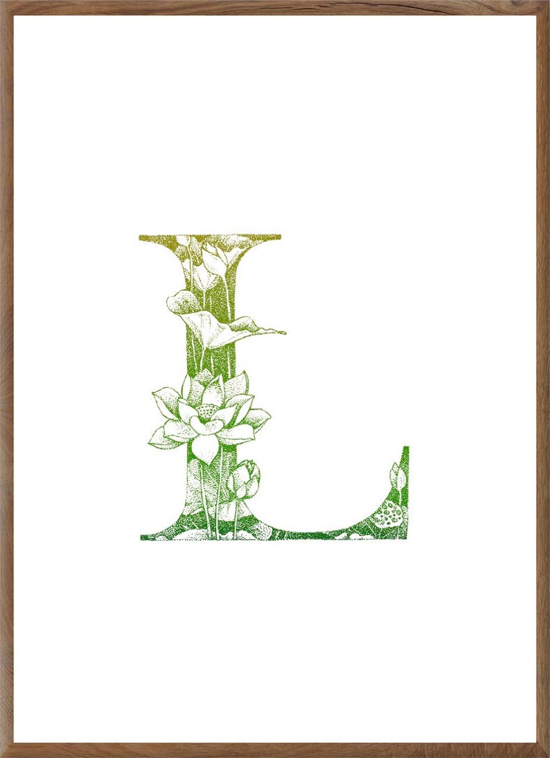 Printable Letter "l", Nursery Wall Art Print, Initial Printable Art ...