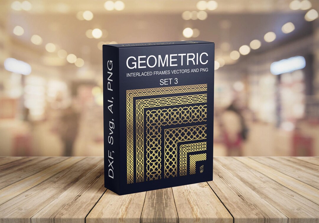 Geometric Interlaced Frames Set 3, Islamic Frames and Borders Vectors ...