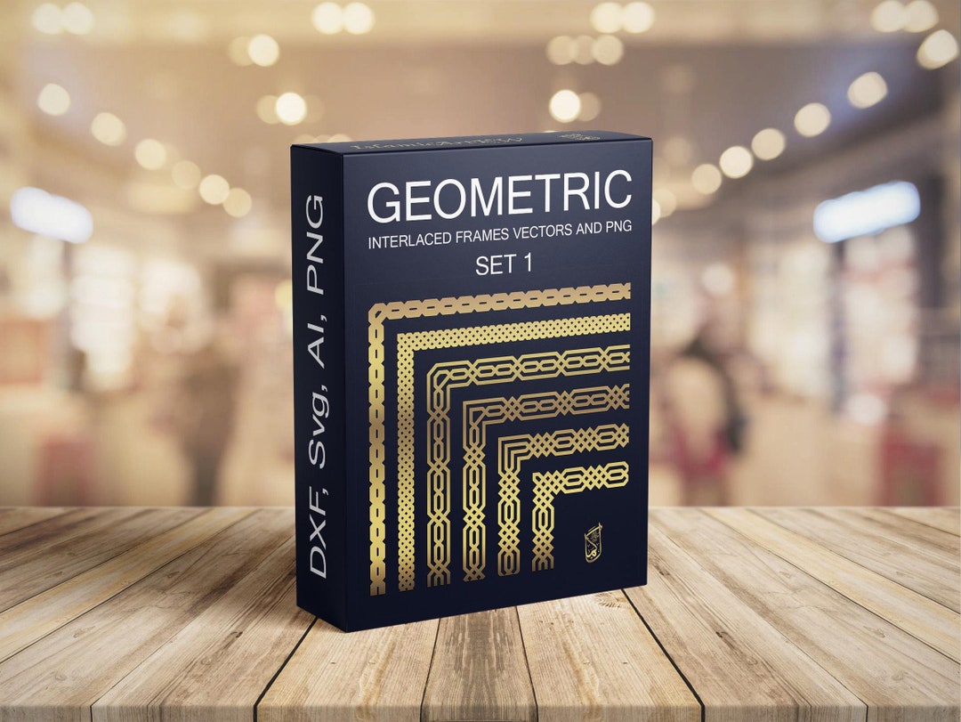 Geometric Interlaced Frames Set 1, Islamic Frames and Borders Vectors ...