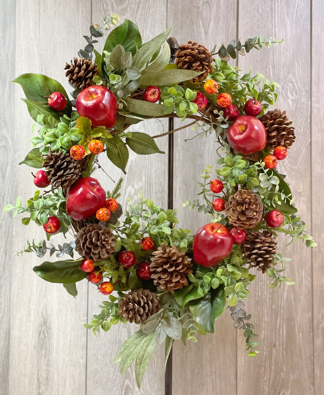 Apple Wreath, Spring Wreath, Summer Front Door Wreath, Housewarming ...