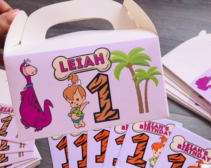 Pebbles Flintstones Treat Favor Gable Boxes Pebbles Gable Box Pebbles ...