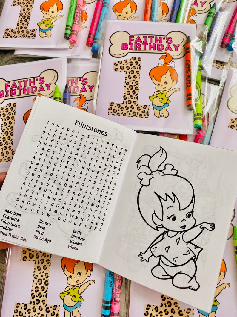 Pebbles Flintstones Theme Mini Coloring Books Pebbles - Etsy