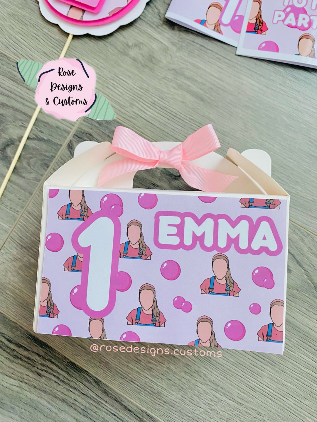 Ms. Rachel Birthday Theme Gable Box | Ms. Rachel Bubblegum Party Favor ...