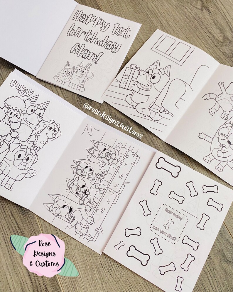 Bluey Theme Mini Coloring Books Bluey Birthday Party Decor - Etsy