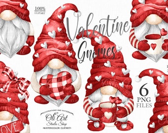 Watercolor Gnomes Clipart | Etsy
