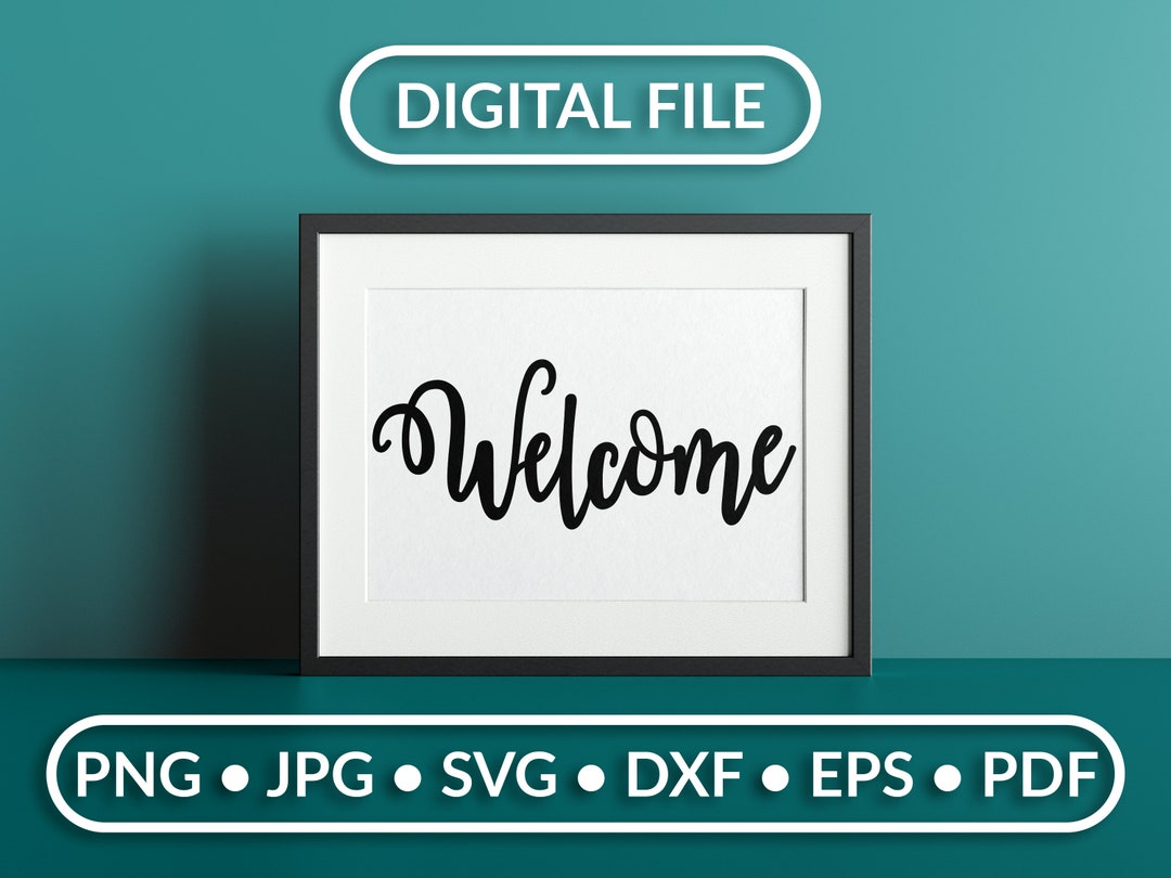 Curvy Welcome Sign Vector - Etsy