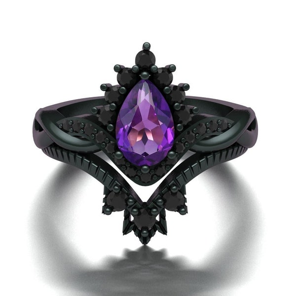 Black Purple Ring - Etsy