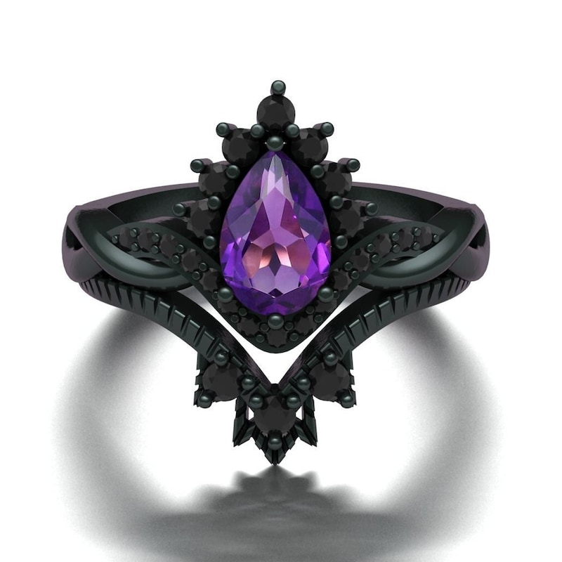 Black Purple Ring - Etsy