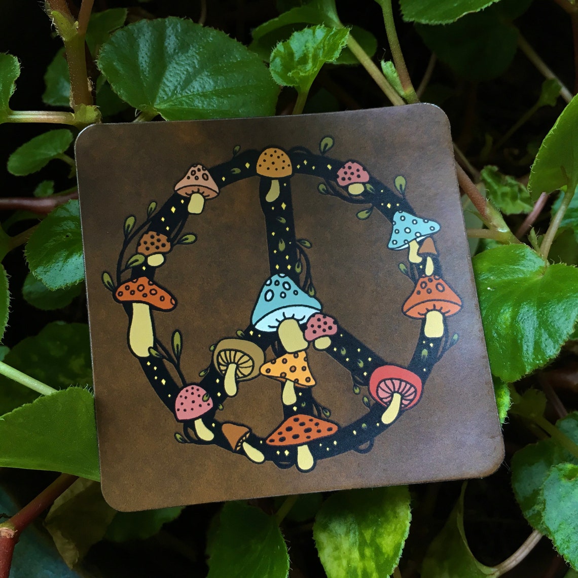 Flower Mushroom Magnet Peace Sign in Nature - Etsy