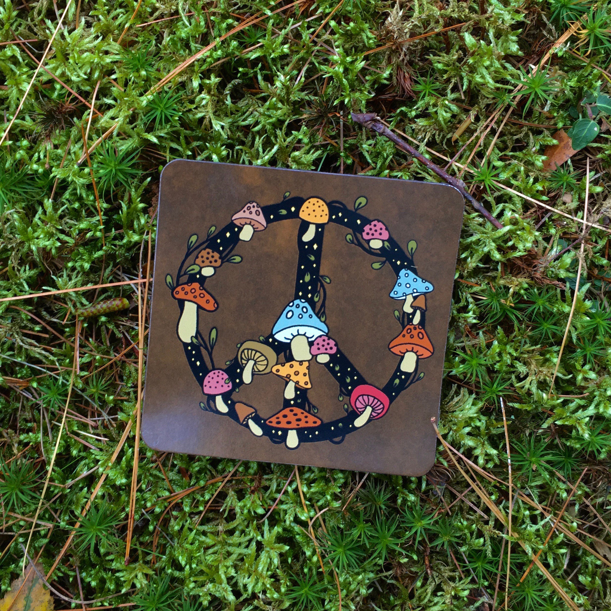 Flower Mushroom Magnet Peace Sign in Nature | Etsy