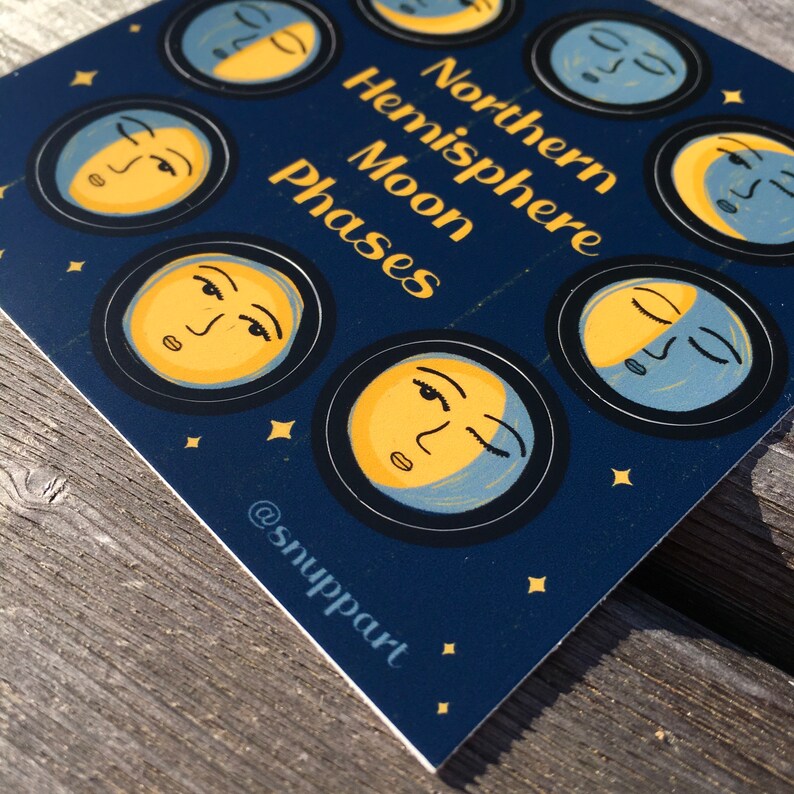 Moon Phases Small Stickers Sheet Vinyl Waterproof Stickers - Etsy