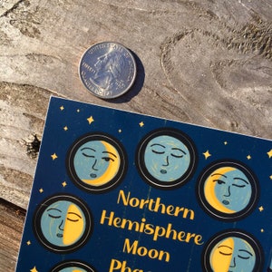 Moon Phases Small Stickers Sheet Vinyl, Waterproof Stickers Laptop ...