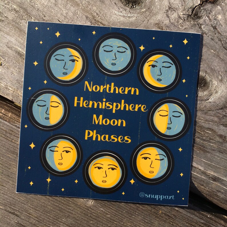 Moon Phases Small Stickers Sheet Vinyl Waterproof Stickers | Etsy