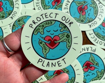 Earth Oval Bumper Sticker - Etsy