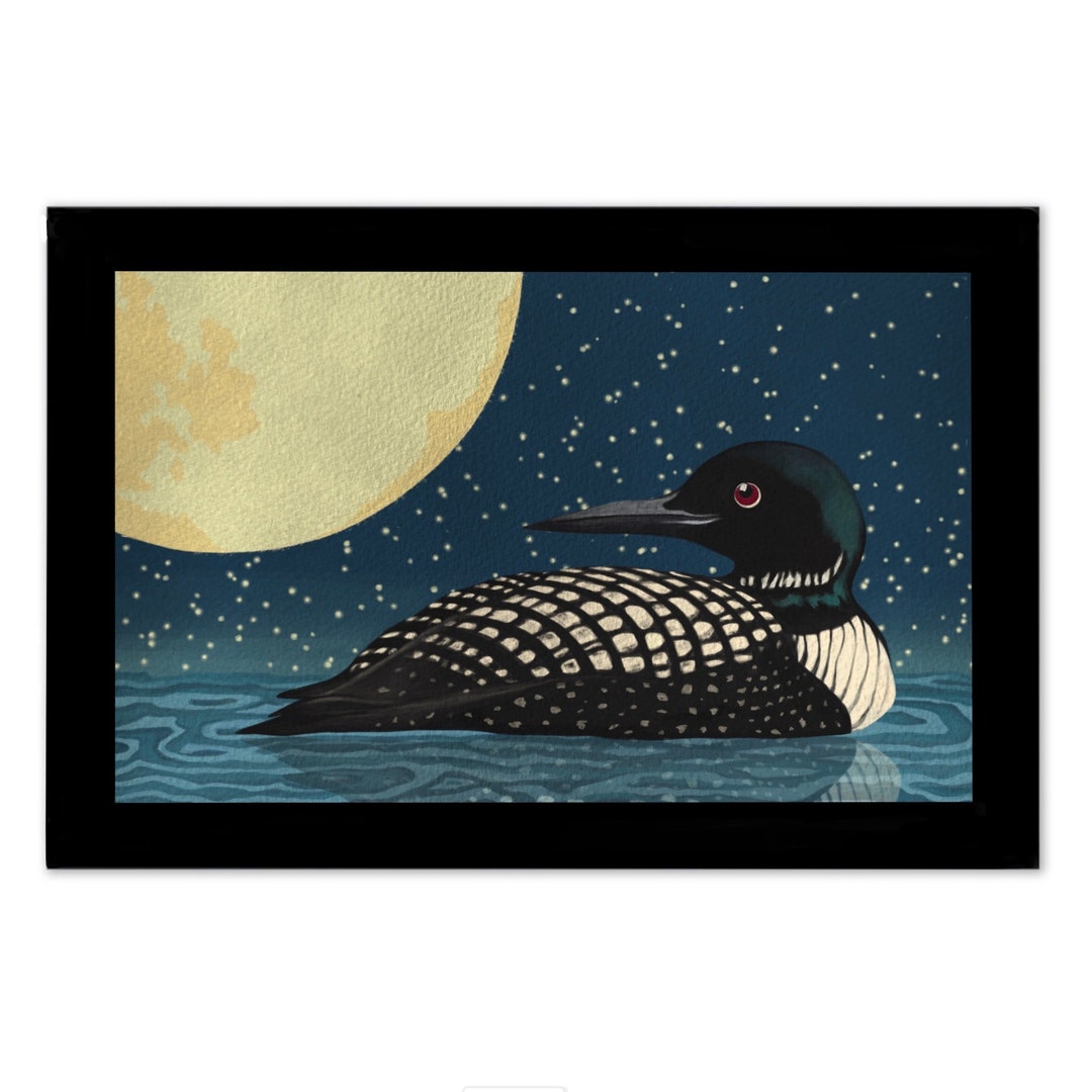 Common Loon Starry Night Nature Bird Art Print - Etsy