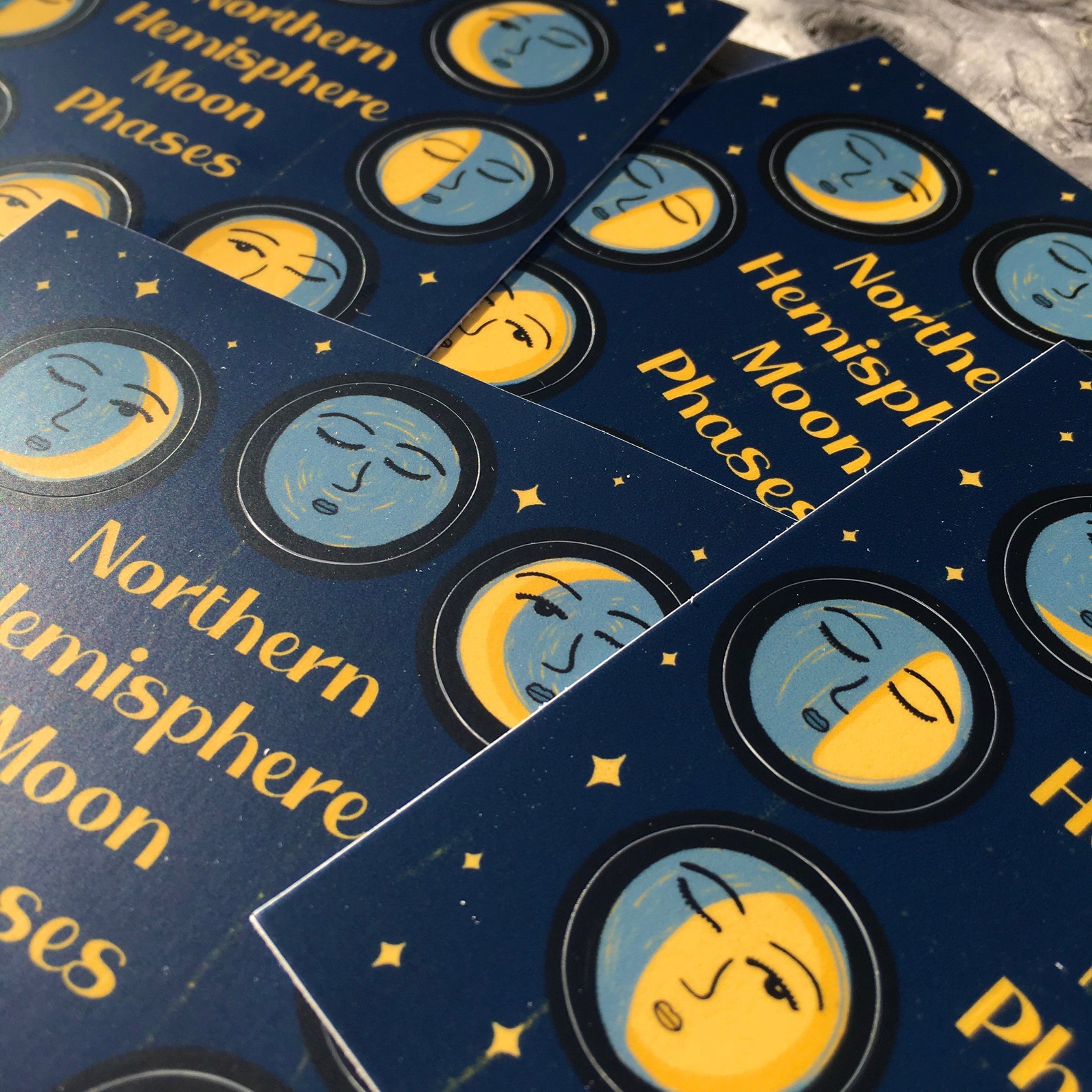 Moon Phases Small Stickers Sheet Vinyl Waterproof Stickers | Etsy