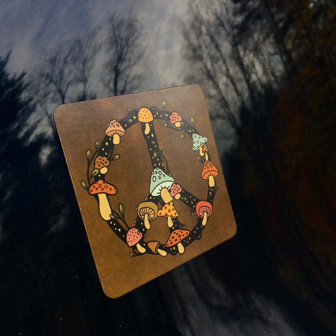 Flower Mushroom Magnet Peace Sign in Nature - Etsy