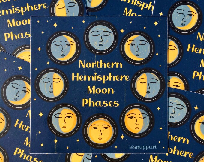 Moon Phases Small Stickers Sheet Vinyl, Waterproof Stickers Laptop ...