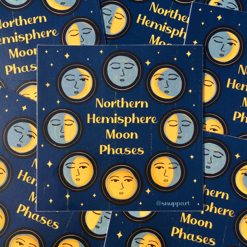 Moon Phases Small Stickers Sheet Vinyl Waterproof Stickers | Etsy