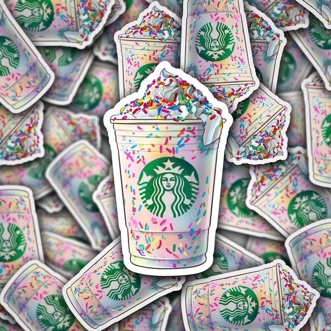 Birthday Cake Starbucks Frappuccino Sticker - Etsy