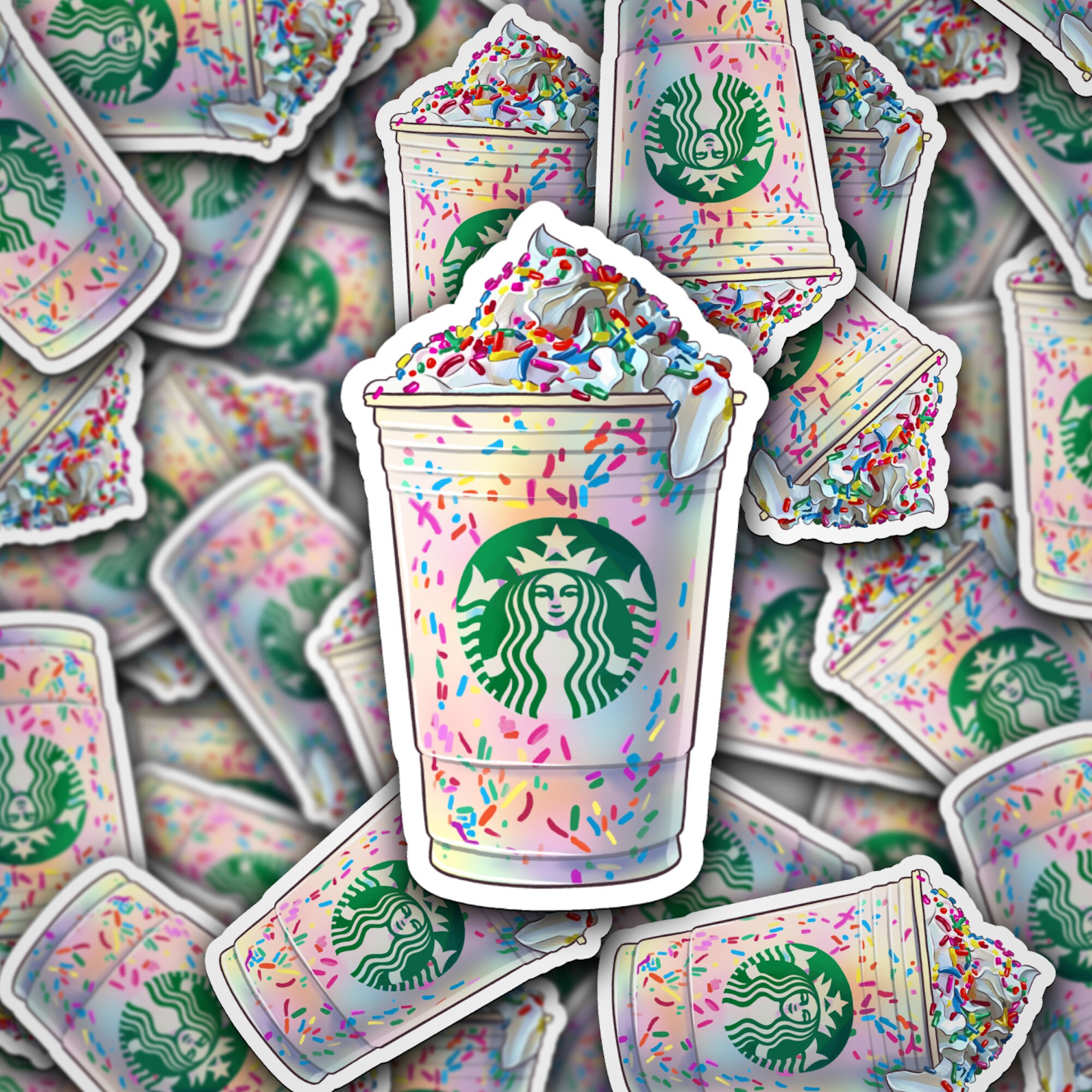 Birthday Cake Starbucks Frappuccino Sticker - Etsy