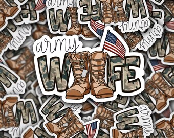 Army Wife Weathered Flag Decal Truck Military Sticker Laptop Window ...