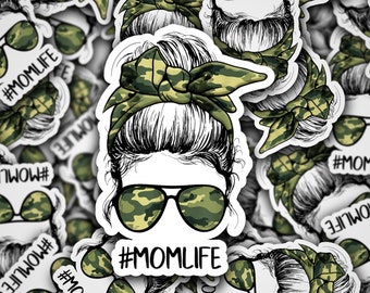 Mom Life Messy Bun Stickers - Etsy