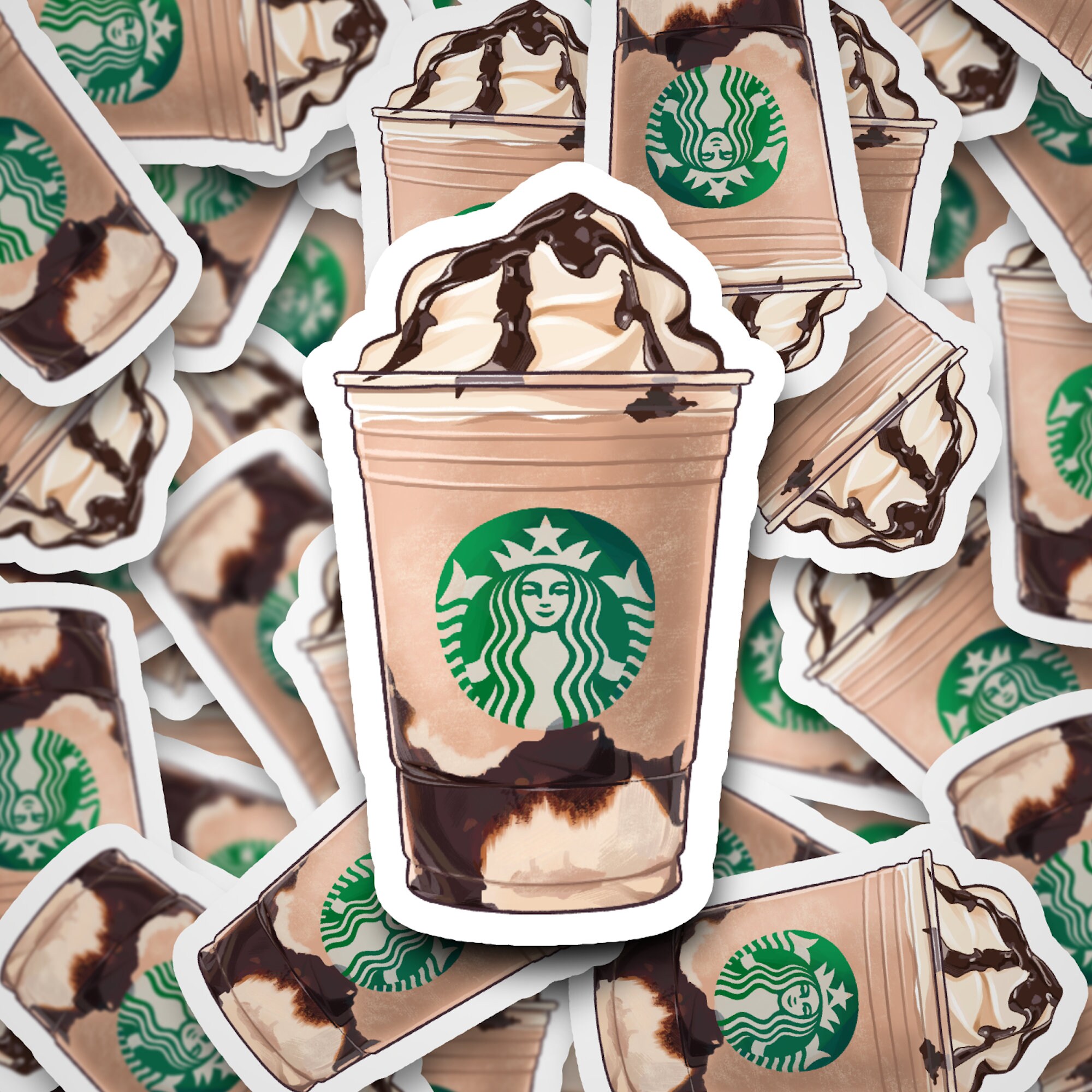 Stickers On A Caramel Frap Starbucks